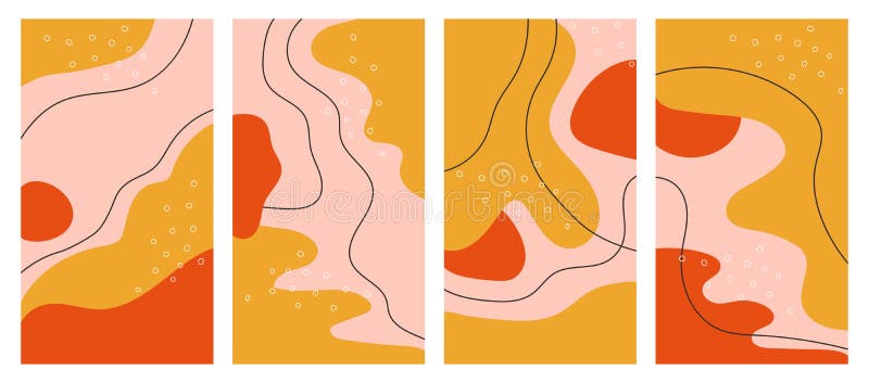 Vector Set of Abstract Backgrounds in Minimal Style, Rectangular Format ...