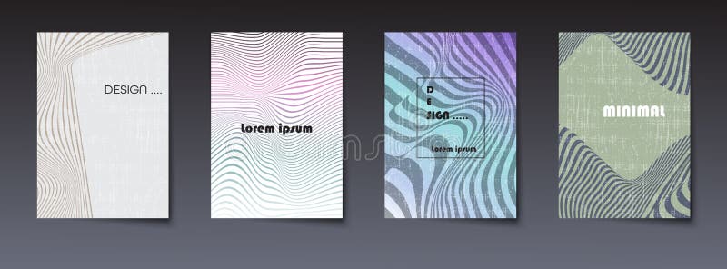 Vector Set of Abstract Black Line Color Pattern Background. Minimal ...