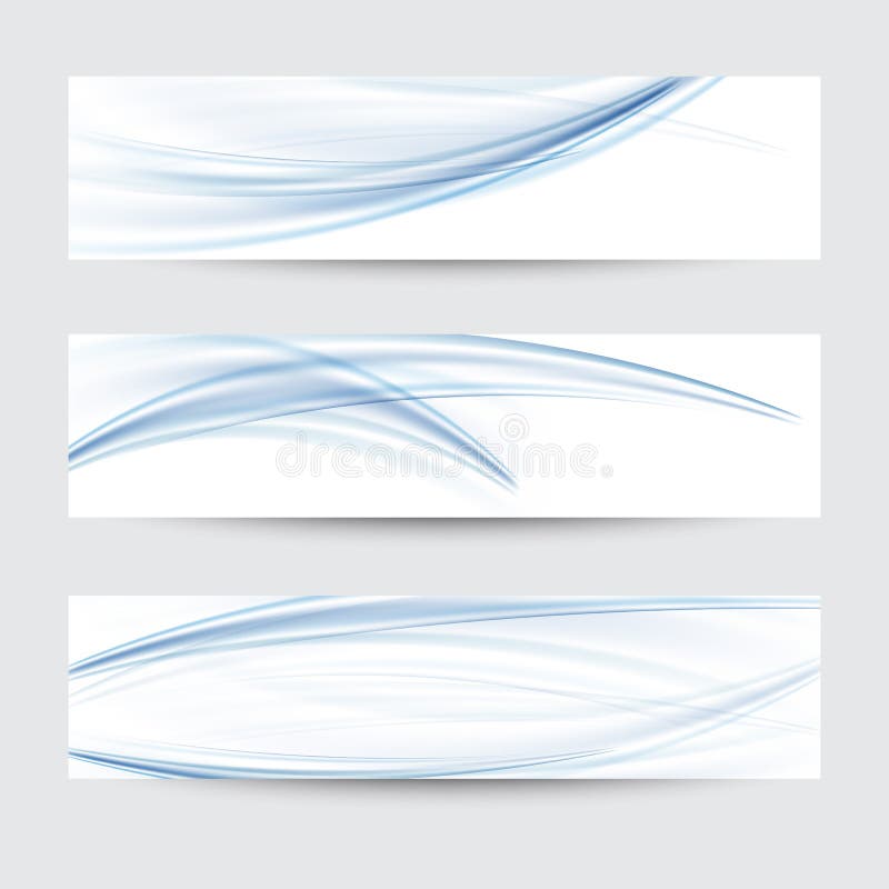 Vector Set of Abstract Blue Wavy , Water Flow Banners Stock Vector ...