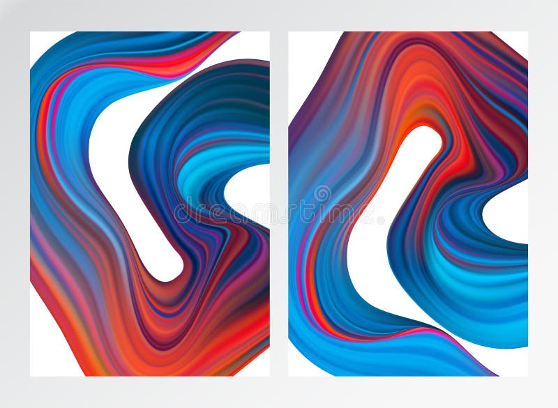 Vector Set of Abstract Colorful Flow Backgrounds. Modern Design. Stock ...