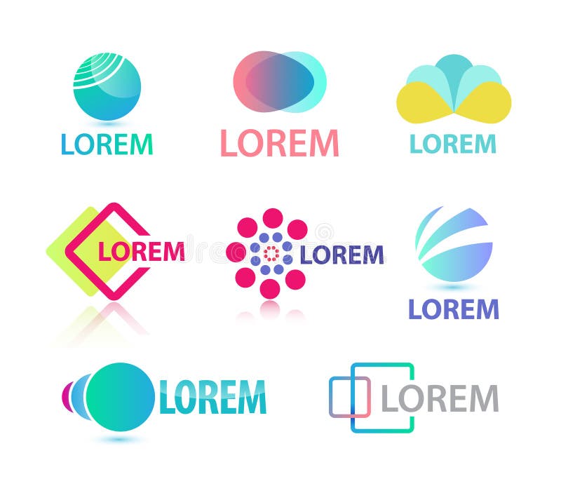 Vector Set of Abstract Shapes, Logos, Icons Isolated. Stock Vector ...