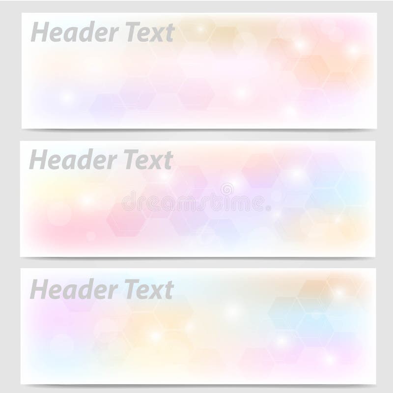 Vector Set of Abstract Colorful Pastel Geometric Header Banners Stock ...
