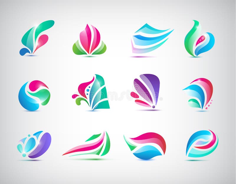 Vector Set of Abstract Colorful Spa Logos, Icons Stock Vector ...