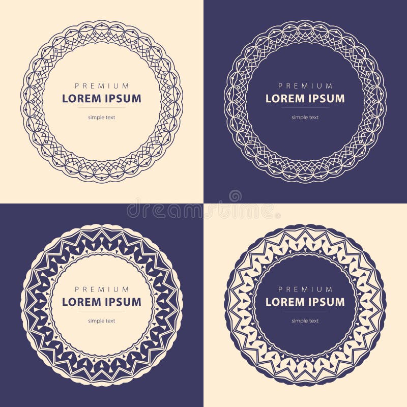 Vector Set Abstract Frames Logo Templates Line Style Stock Vector ...