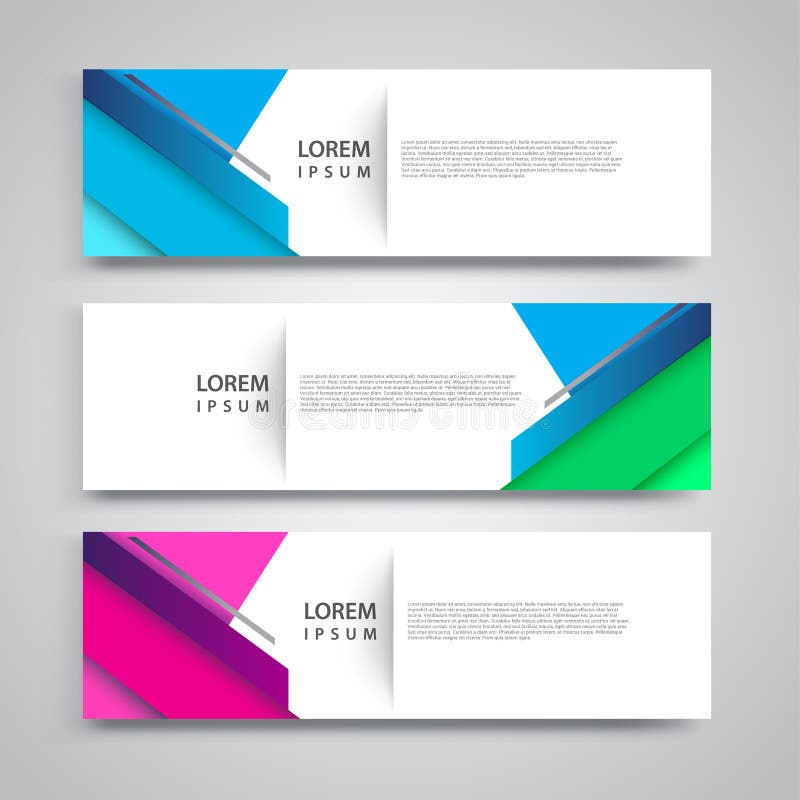 Vector Set Abstract Geometric Design Banner Web Template Stock Vector ...