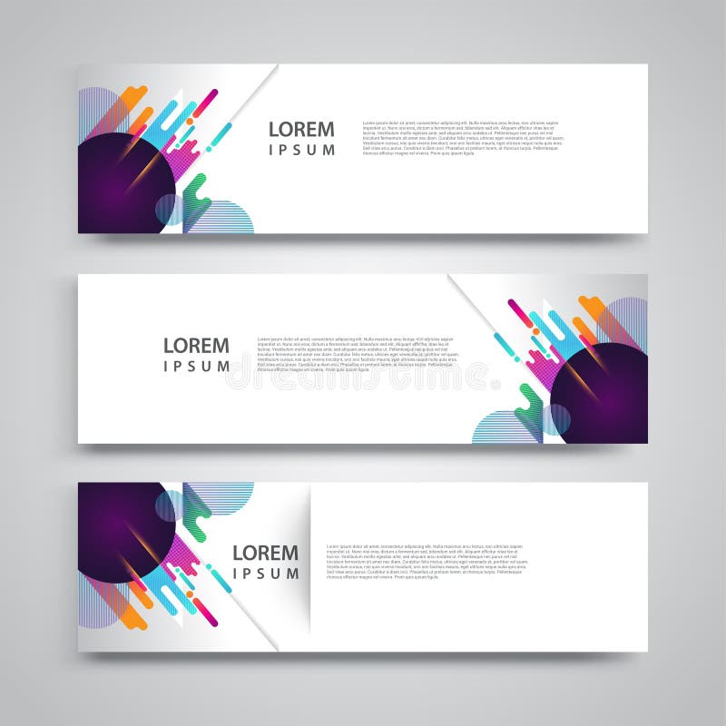 Vector Set Abstract Geometric Design Banner Web Template Stock Vector - Illustration of offer ...