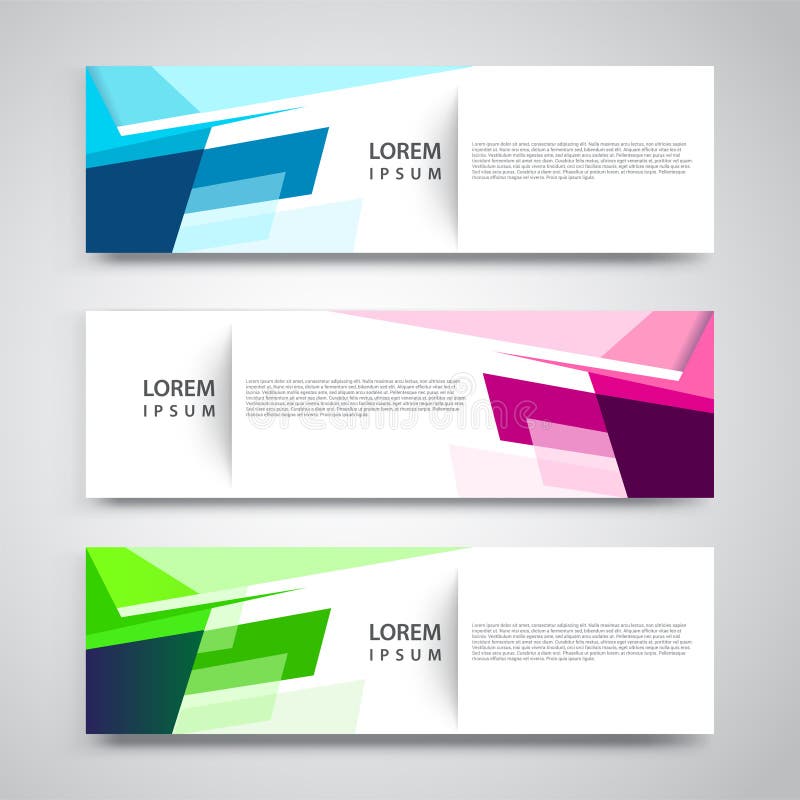Vector Set Abstract Geometric Design Banner Web Template Stock Vector ...