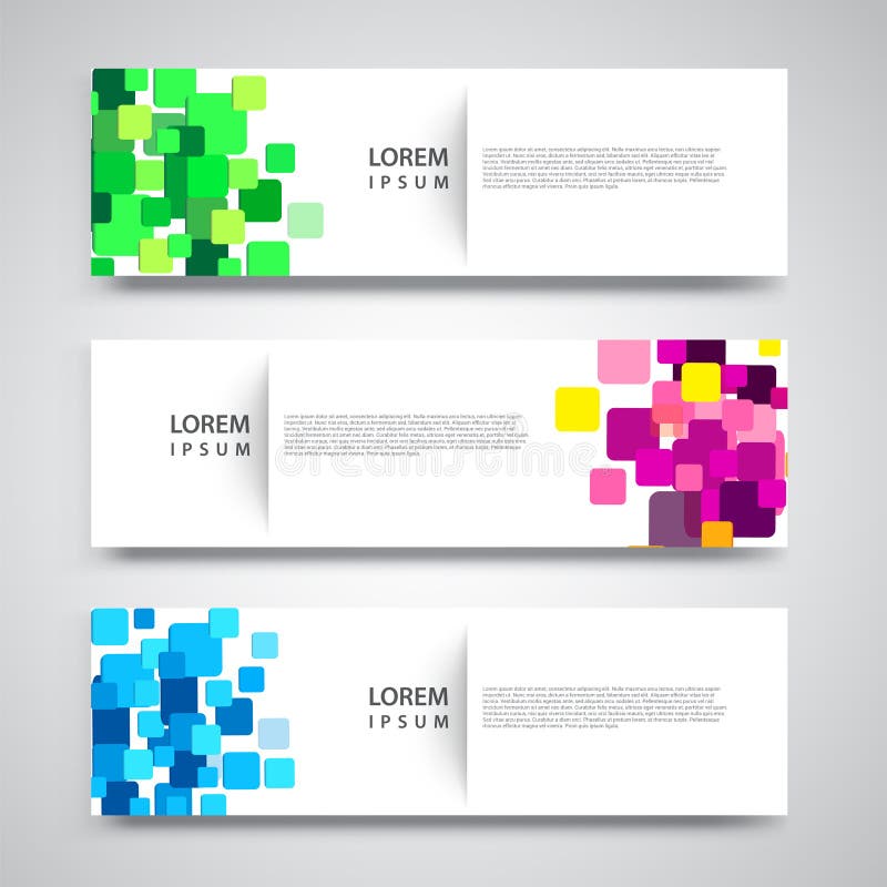 Vector Set Abstract Geometric Design Banner Web Template Stock Vector ...