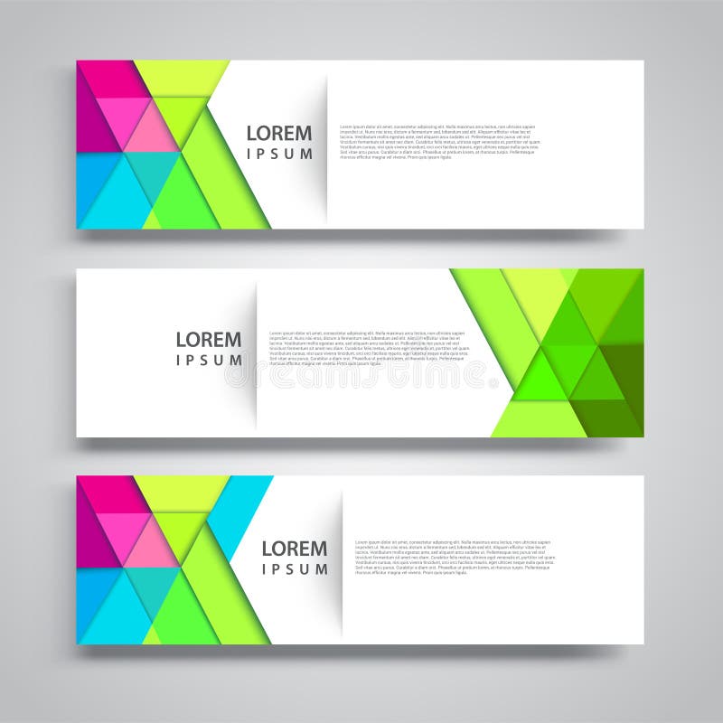 Vector Set Abstract Geometric Design Banner Web Template Stock Vector ...