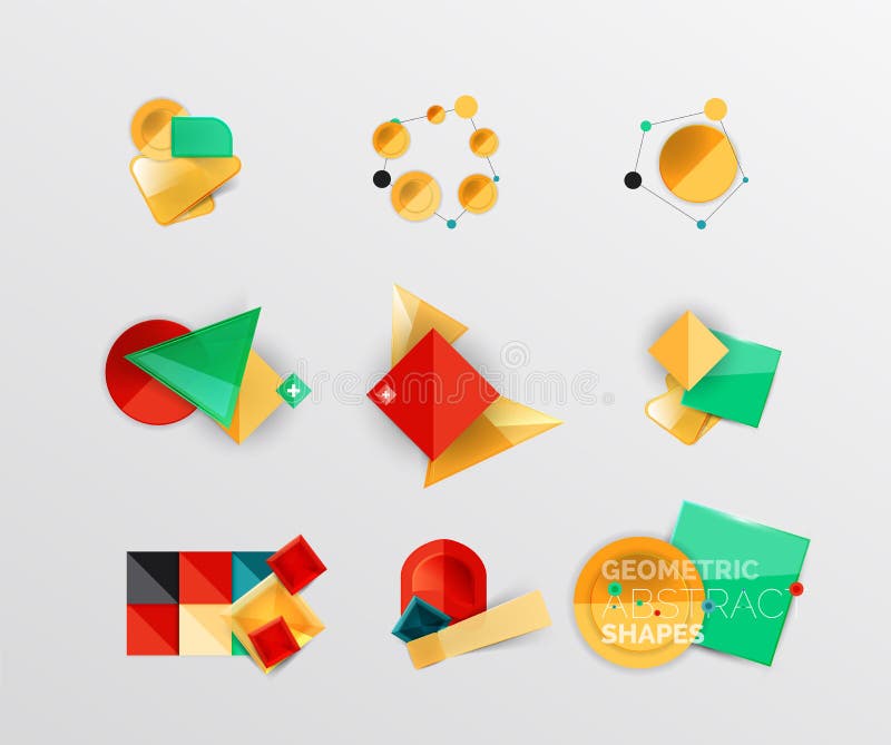 Vector Set of Abstract Geometric Shape Icons Stock Vector ...