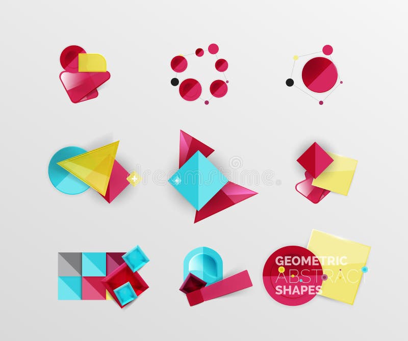 Vector Set of Abstract Geometric Shape Icons Stock Vector ...