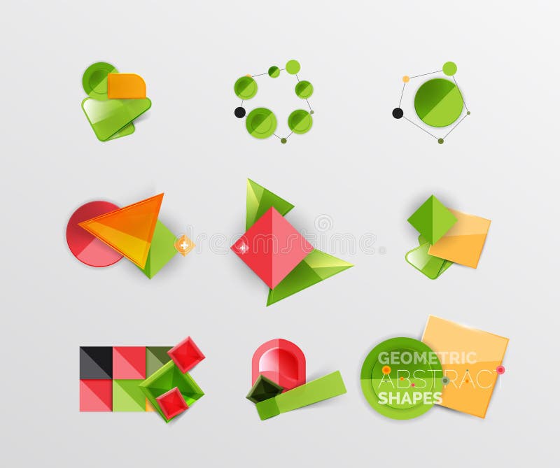 Vector Set of Abstract Geometric Shape Icons Stock Vector ...