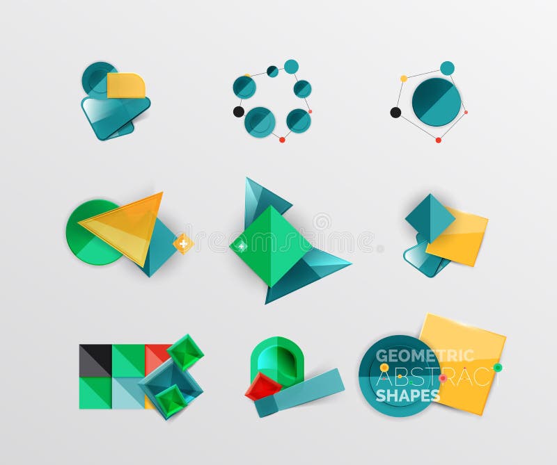 Vector Set of Abstract Geometric Shape Icons Stock Vector ...
