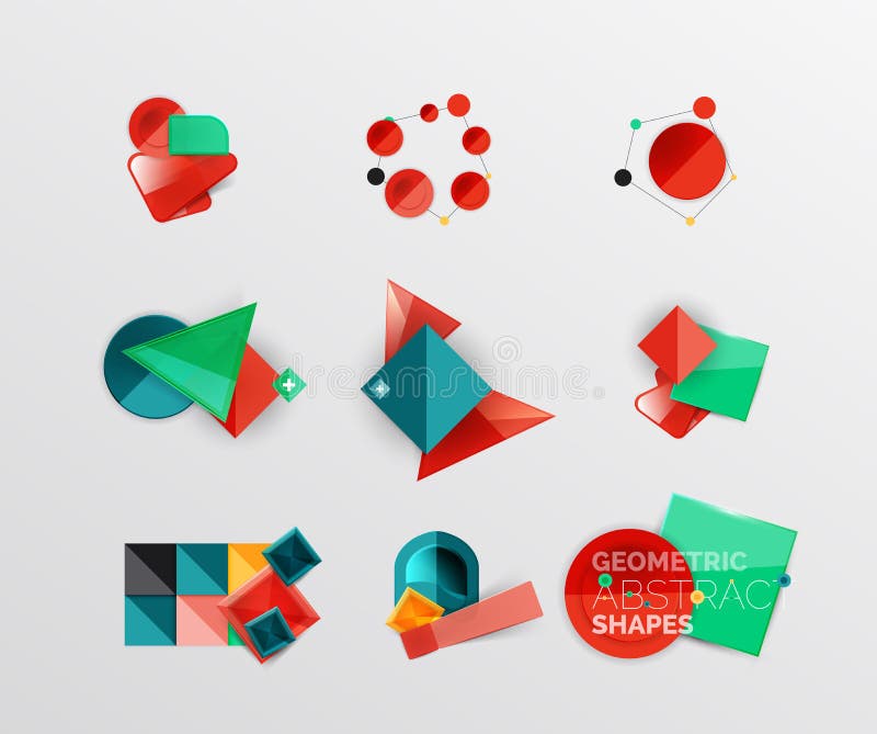 Vector Set of Abstract Geometric Shape Icons Stock Vector ...