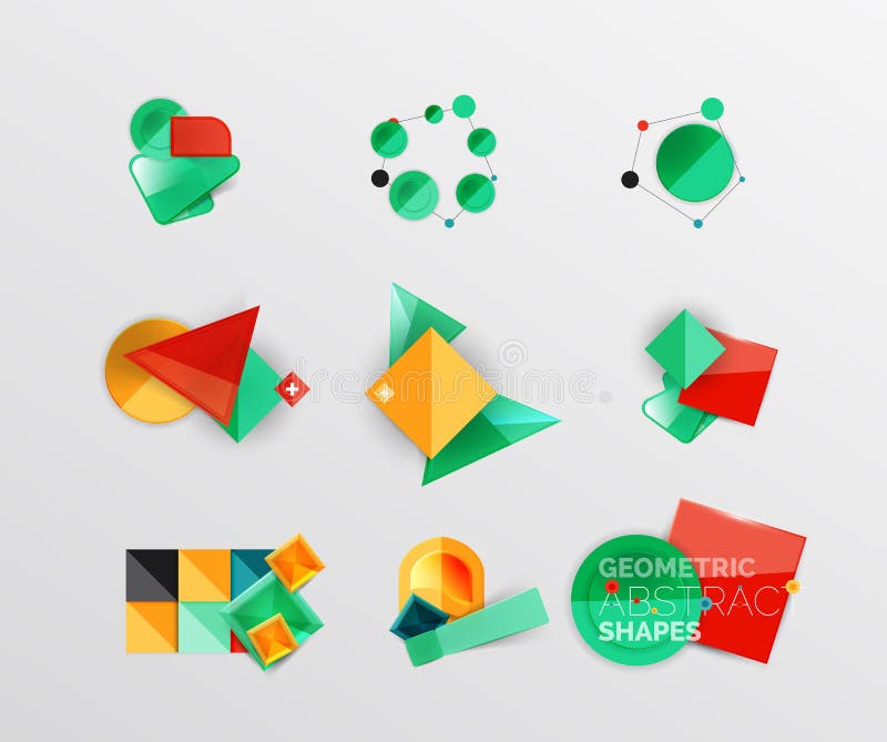 Vector Set of Abstract Geometric Shape Icons Stock Vector ...