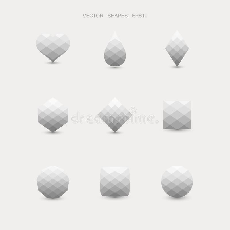 Vector Set of Abstract Grey Shapes Stock Vector - Illustration of ...