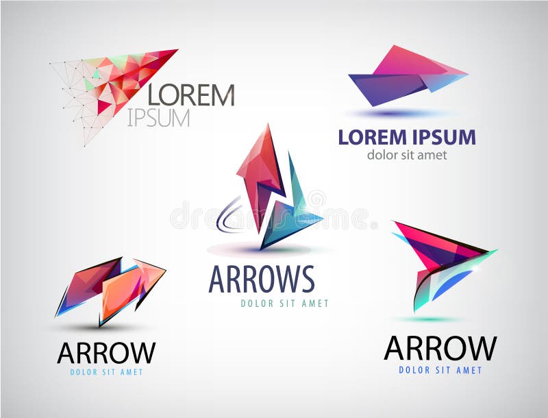 Vector Set of Abstract Logos, Arrows, Pointers. Business Sign, Web ...