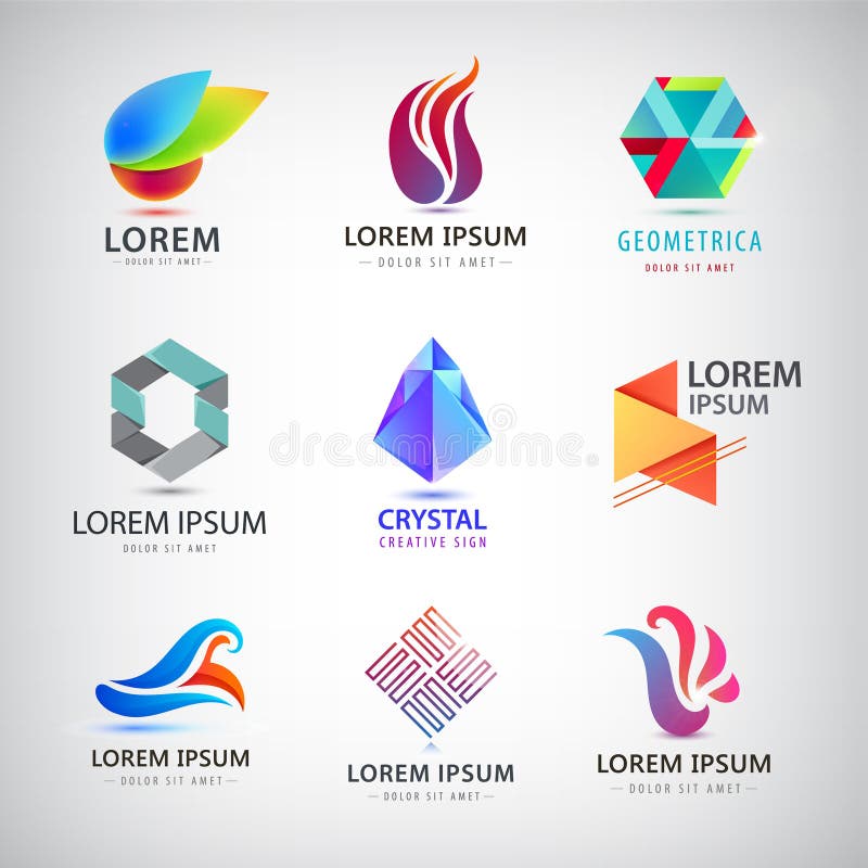 Logos of Geometric Shapes in the Form of the Letter a Stock Vector ...