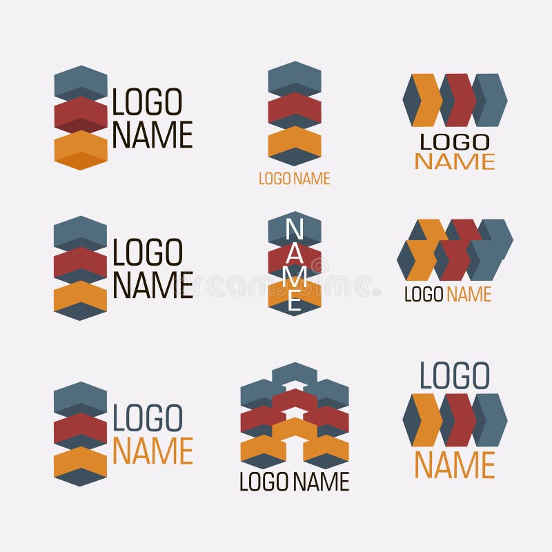 Vector Set of Abstract Logos Icons Isolated. Stock Vector ...