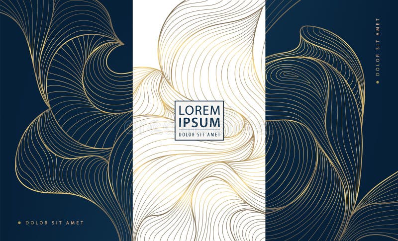 Vector Set of Abstract Luxury Package Background, Line Wave Pattern for ...