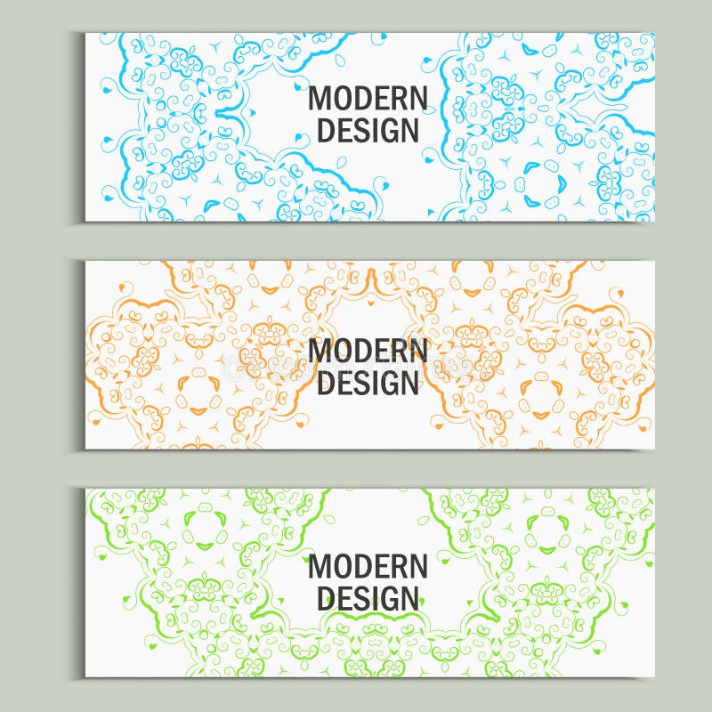 Vector Set with Abstract Pattern Stock Vector - Illustration of artwork ...