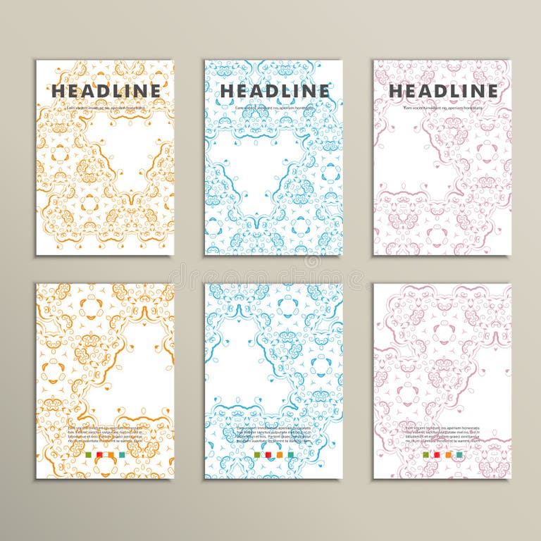 Vector Set with Abstract Pattern Stock Vector - Illustration of ...