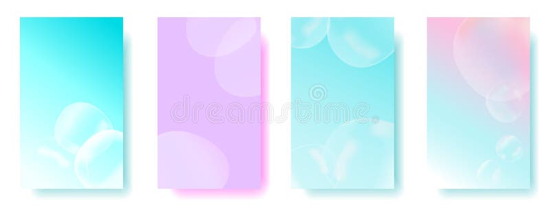 Vector Set of Abstract Posters with Transparent Bubbles and Gradient ...