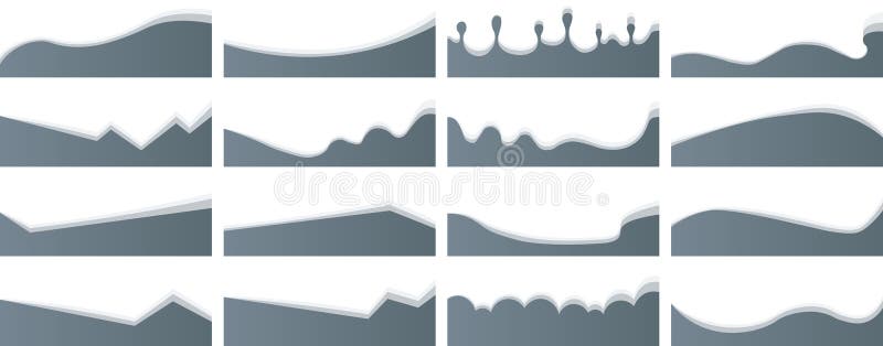 Vector Set of Abstract Wave Divider Shapes – Top and Bottom Borders for ...