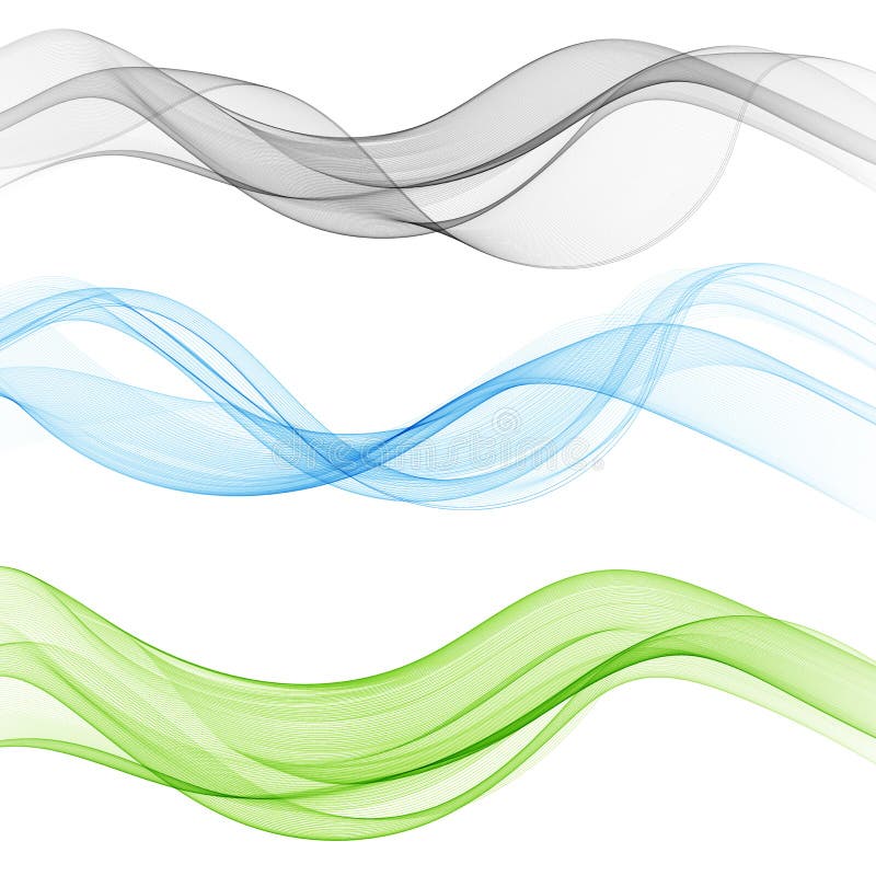 Vector Set Abstract Wave Pattern. Blue Wave. Green Wave. Gray Wave ...