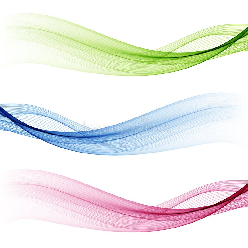 Vector Set Abstract Wave Pattern. Blue Wave. Green Wave. Red Wave ...