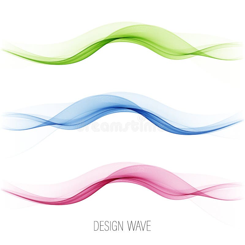 Vector Set Abstract Wave Pattern. Blue Wave. Green Wave. Red Wave ...