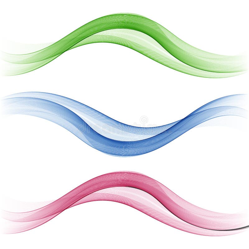 Vector Set Abstract Wave Pattern. Blue Wave. Green Wave. Red Wave ...