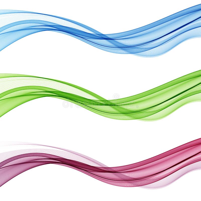 Vector Set Abstract Wave Pattern. Blue Wave. Green Wave. Red Wave ...