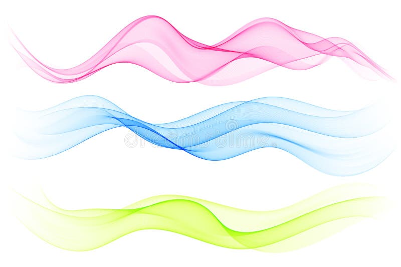 Vector Set Abstract Wave Pattern. Blue Wave. Green Wave. Red Wave ...