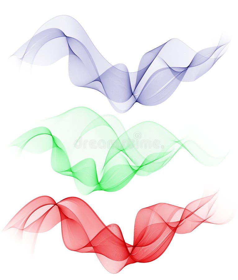 Vector Set Abstract Wave Pattern. Blue Wave. Green Wave. Red Wave ...