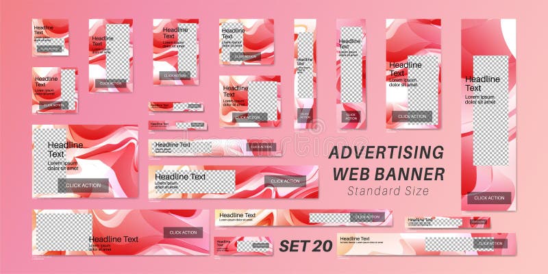 Vector Set Ad Web Banners with Standard Size. Geometric Shape Template ...