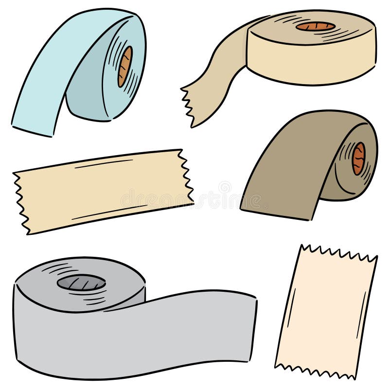Vector Set of Adhesive Tape Stock Vector - Illustration of sticky ...