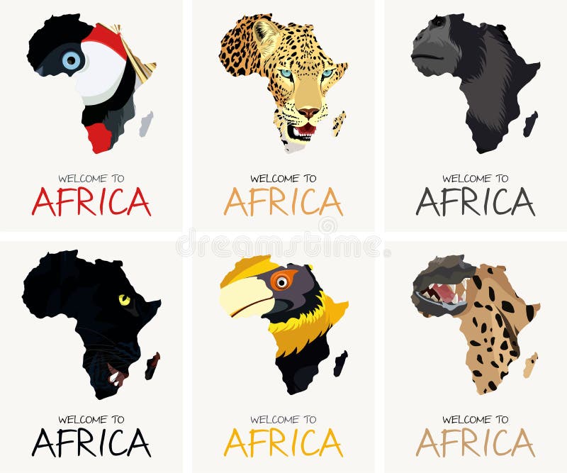 African Leopard Map Illustration Stock Vector - Illustration of ivory ...