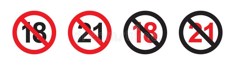 Vector Set of Age Restriction Sign Stock Vector - Illustration of ...