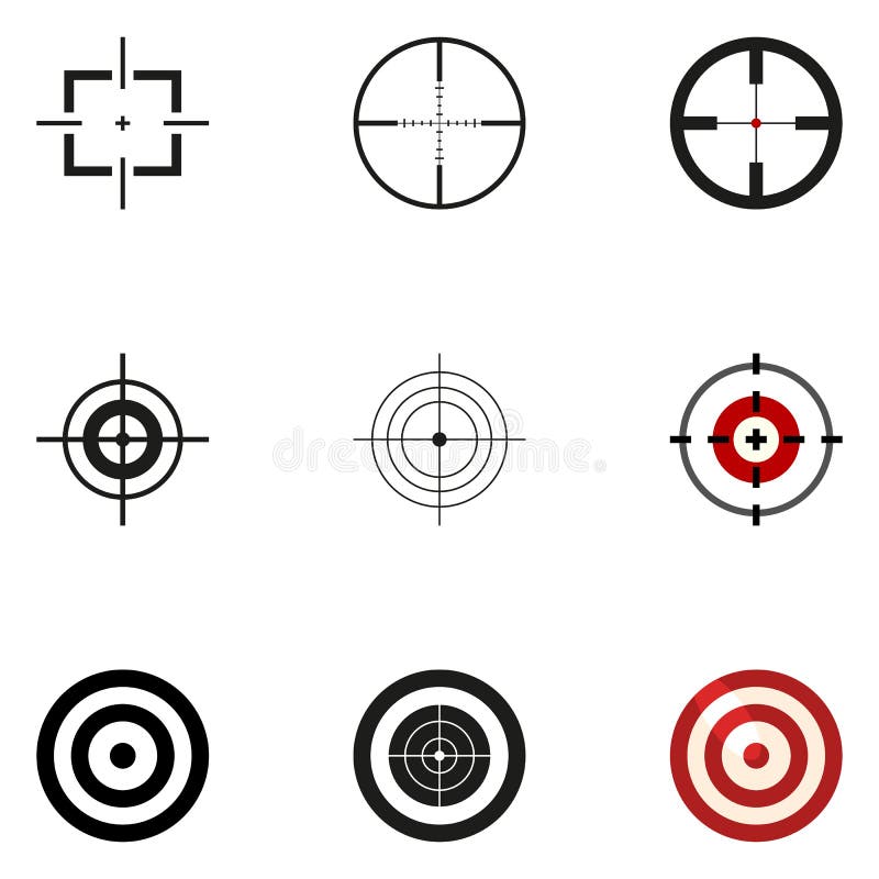 Set Icons of Target and Sights Stock Vector - Illustration of modern ...