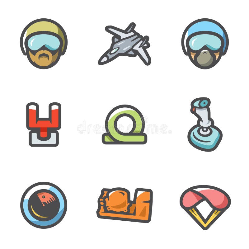 Vector Set of Aircraft Flight Recorder Icons. Stock Vector ...