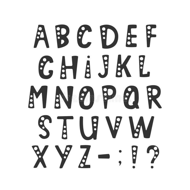 Vector Set of Alphabet Letters and Punctuation Symbols Stock Vector ...