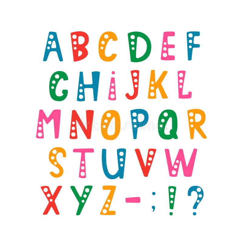 Vector Set of Alphabet Letters and Punctuation Symbols Stock Vector ...
