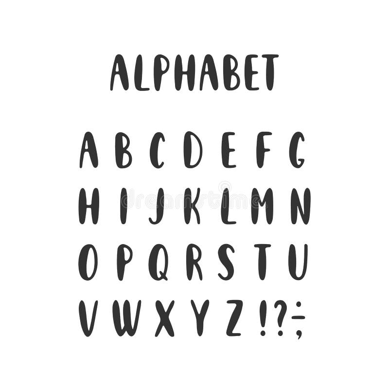 Vector Set of Alphabet Letters and Punctuation Symbols Stock Vector ...