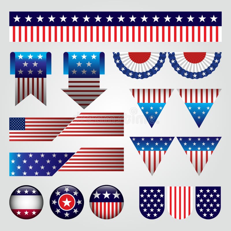 Vector Set of American Banners Stock Vector - Illustration of politics ...