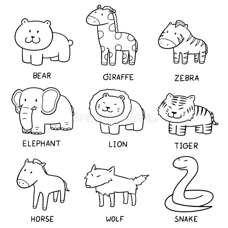 Zoo Animals Line Set Stock Illustrations – 2,883 Zoo Animals Line Set ...