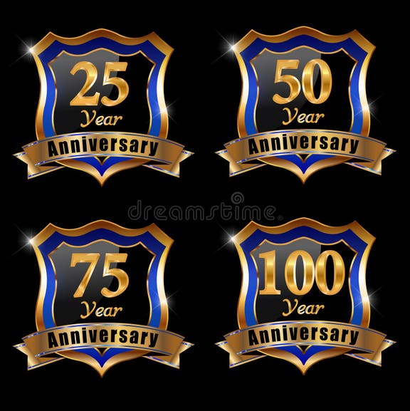 Vector Set of Anniversary Elements Stock Vector - Illustration of ...