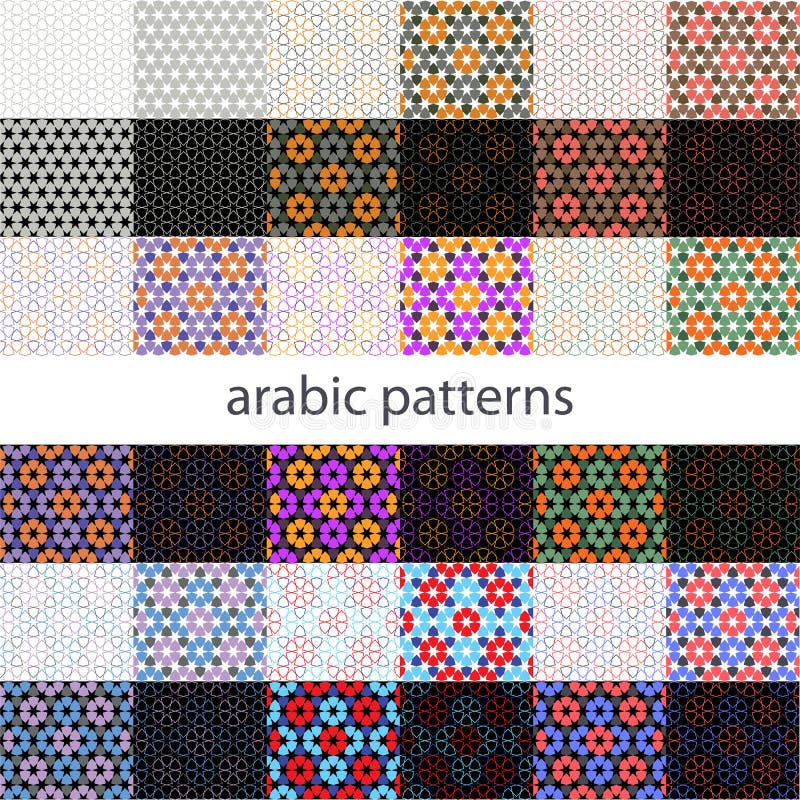 Vector Set Arabic Background with Seamless Pattern in Islamic Style ...