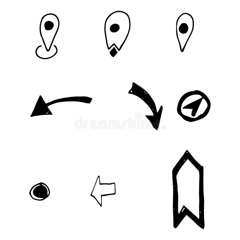 Vector Set of Arrow Elements and Locations Stock Vector - Illustration ...