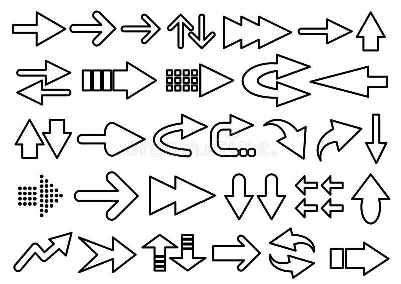 Vector Set of Arrow Shapes Isolated on White Stock Vector ...